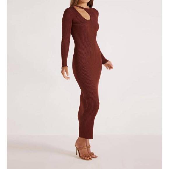 MINKPINK | Dresses | New Minkpink Amber Knit Midi Dress In Chocolate ...